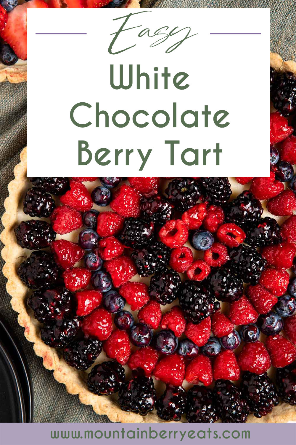 White Chocolate Berry Tart - Quick No Bake Filling and GF Crust Option!