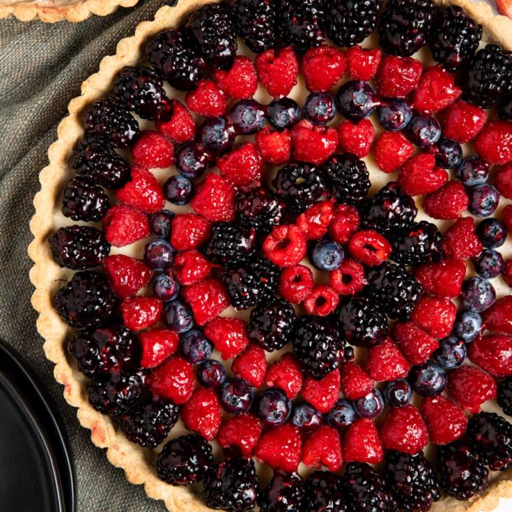 White Chocolate Berry Tart - Quick No Bake Filling and GF Crust Option!